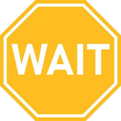 Wait Sign On White Backgroundtraffic Regulatory Warning Symbols Flat