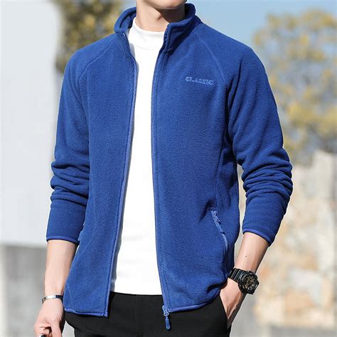 2021ฤดูใบไม้ร่วง5สีผู้ชายขนแกะแจ็คเก็ตกีฬากลางแจ้งฤดูหนาวเสื้อยืนปกสีทึบชายเสื้อผ้า Streetwear