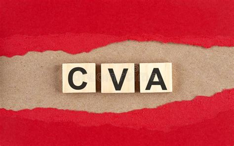 Cva Word On Wooden Cubes On Red Torn Paper Financial Concept