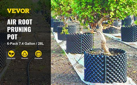 Vevor 6pcs Air Root Pruning Pots Garden Propagation Pot 28l Equivalent