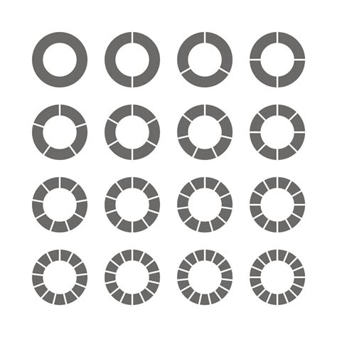 Premium Vector Round Structure Graph Pie Diagram Divided Into Gray Pieces Circular Chart