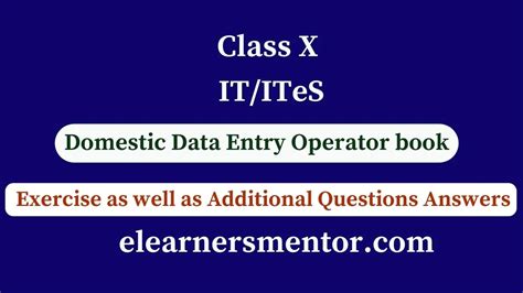 Seba Board Class 10 Itites Questions Answers Elearners Mentor