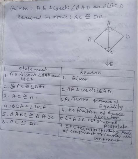 Solved Given Ae Bisects ∠ Bad And ∠ Bcd Prove Bc≌ ≌ Dc [geometry]