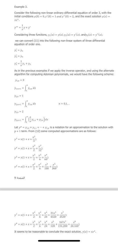 Example 3consider The Following Non Linear Ordinary