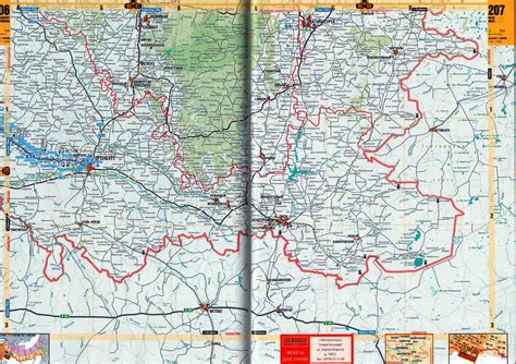 Карта Оренбургской области масштаба 1см 15км Автомобильный атлас России 2009 года Скачать
