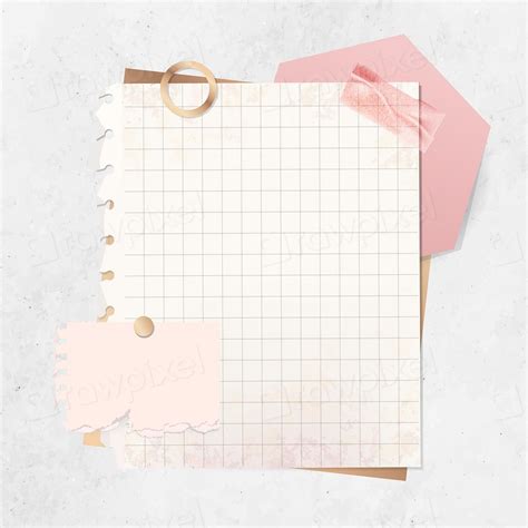Feminine Grid Note Paper Vector Premium Vector Rawpixel