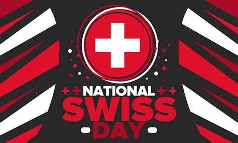 스위스 국경일 해피 홀리데이 매년 8 월 1 일에 축하 스위스 국기 십자가로 깃발을 꽂습니다 스위스의 독립과 자유 애국적인 포스터 축제 및 퍼레이드 디자인 벡터 그림 10