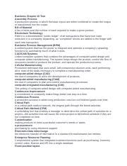 Business Chapter Test Docx Business Chapter Test Assembly Process A Production Process