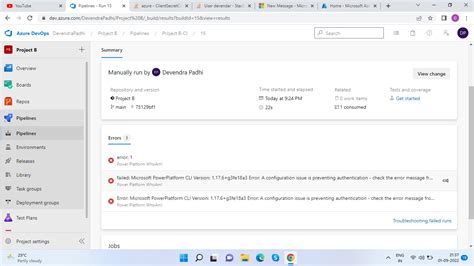 Am Getting Error While Using Power Platform Whoami In Azure Devops Pipeline Microsoft