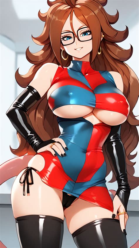 Rule 34 1girls Adjusting Panties Ai Generated Android 21 Android 21 Human Black Framed