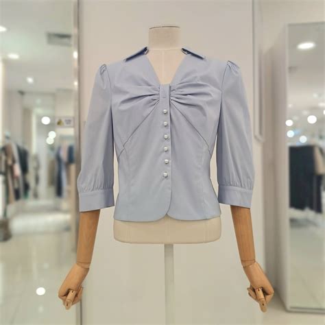 샤틴 리본 포인트 블라우스 S242b260 이랜드몰