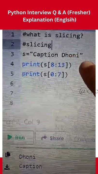 Slicing In Python 03 English Shorts Freshers Credosystemz Placement Python Interview