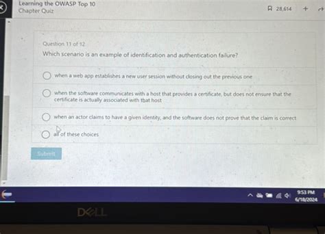 Learning The OWASP Top Chapter Quiz StudyX