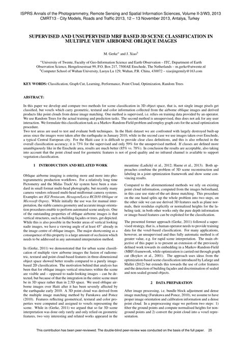 Pdf Supervised And Unsupervised Mrf Based 3d Scene Classification In Multiple View Airborne