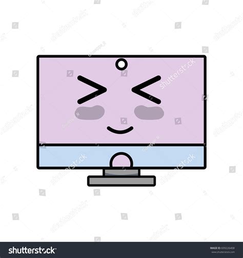 Kawaii Cute Happy Computer Technology Stock Vector Royalty Free 699226408 Shutterstock