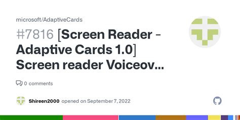 Screen Reader Adaptive Cards 10 Screen Reader Voiceover Announces