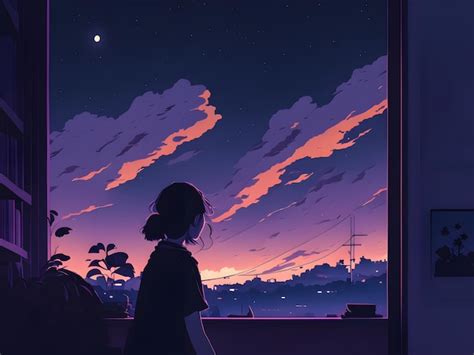 Premium Ai Image Lonely Anime Girl