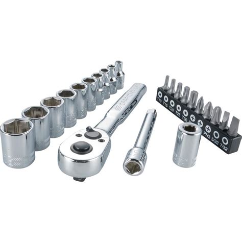 Craftsman 24 Piece Metric 14 In Drive 6 Point Shallow Socket Set At