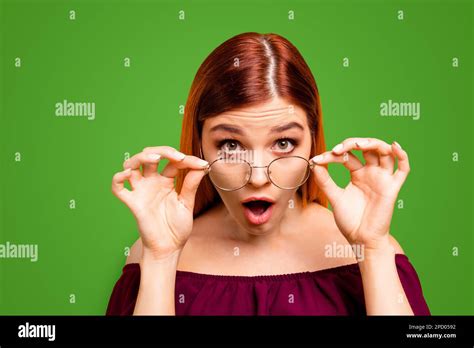 Oh No What Are You Doing Close Up Photo Portrait Of Attractive Pretty Clever Intelligent Shocked
