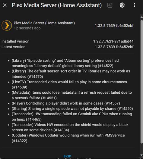 Plex Integration Should Have An Update Sensor Feature Requests Home Assistant Community
