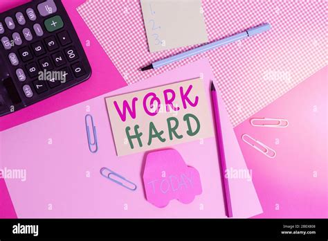 Conceptual Hand Writing Showing Work Hard Concept Meaning Laboring That Puts Effort Into Doing