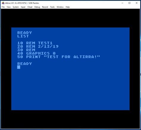 Atari Altirra Emulator Atari 65xe