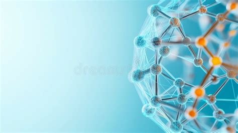 Abstract Background With Interconnected Molecules And Glowing Nodes On Blue Gradient Image