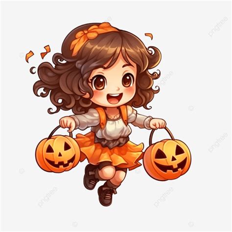 Halloween Cute Girl Going To Collect Candy Trick Or Treating Guising