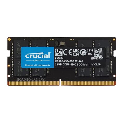 رم لپ تاپ 32 گیگ Crucial Ddr5 4800 Mhz 1 1v یکسال گارانتی افق کامپیوتر افق