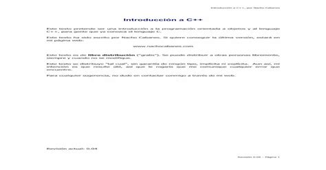 Introducción A C Nacho Cabanes · Introducción A C Por Nacho Cabanes Revisión 0 04