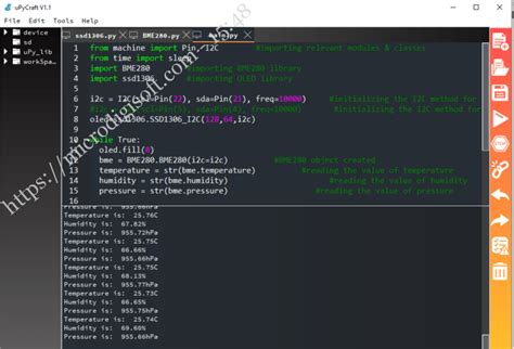 Micropython Bme280 Ssd1306 Oled With Esp32 Using