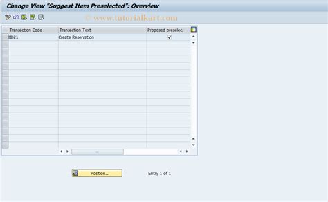 OMBK SAP Tcode Suggest Items Preselected Reservtn