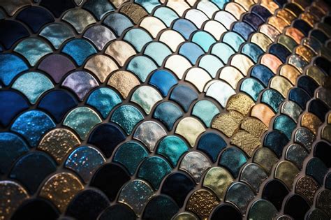 Premium Ai Image Shimmering Mosaic Tiles In A Metallic Pattern
