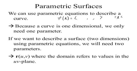 Ppt Parametric Surfaces We Can Use Parametric Equations To Describe A