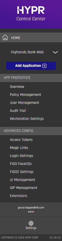 Navigation And Dashboard Hypr Identity Assurance Platform