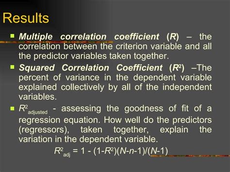 Multiple Regression Presentation Ppt Science