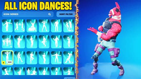 All Icon Series Emotes And Dances In Fortnite New Skins 42 Youtube