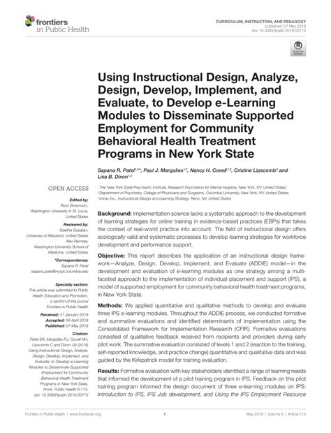 Pdf Using Instructional Design Analyze Design Develop Implement