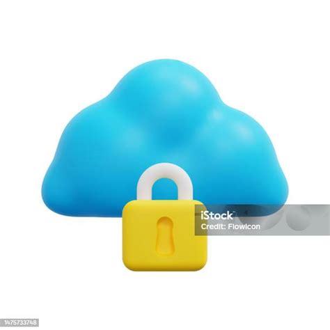 3d Cloud Lock Icon Vector Isolated On White Background 3d Cloud