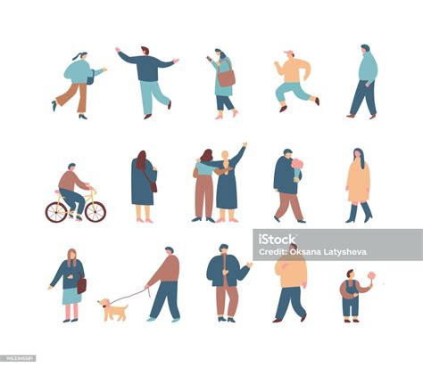 군중 다른 사람들 실루엣 벡터 컬렉션입니다 흰색 배경에 격리된 남성과 여성의 플랫 캐릭터 개에 대한 스톡 벡터 아트 및 기타 이미지 Istock