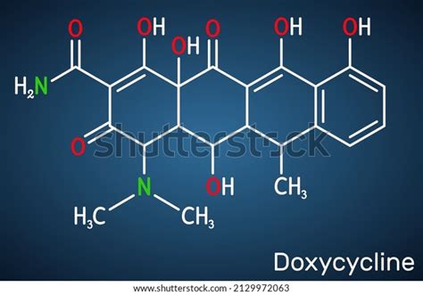 Doxycycline Molecule Broadspectrum Tetracycline Antibiotic Used Stock Vector Royalty Free