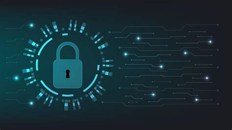 Digital Padlock With Virtual Screen On Dark Background Cyber Security Technology For Fraud