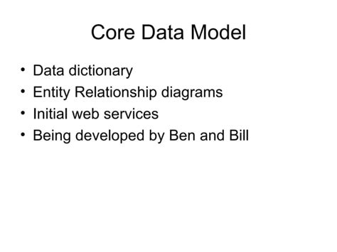 Core Data Model Ppt