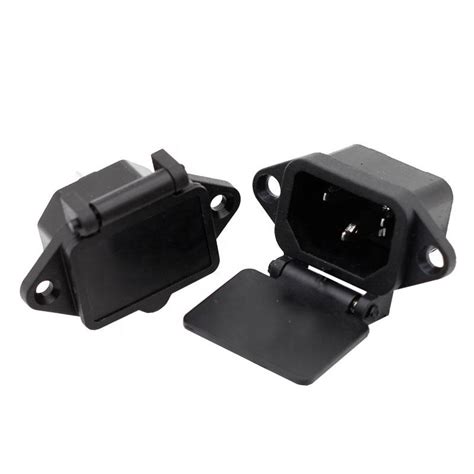 Iec Waterproof C Male To Female Power Socket With Cover