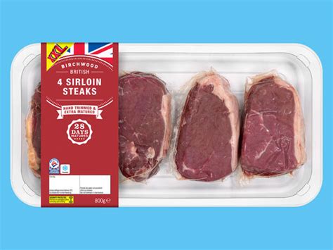 Birchwood 4 British 28 Day Matured Sirloin Steaks Lidl Great Britain Specials Archive