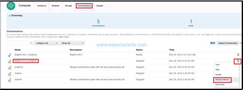 Resizing The Instance Oracle Compute Cloud Expert Oracle
