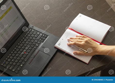 Shot Of A Woman Working On The Laptop Showing An Excel Sheet On The Screen With Bank Loan