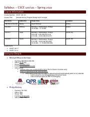 CSCE 121 Syllabus Fall 2019 Pdf Syllabus CSCE 120 121 Spring 2022 Course Information
