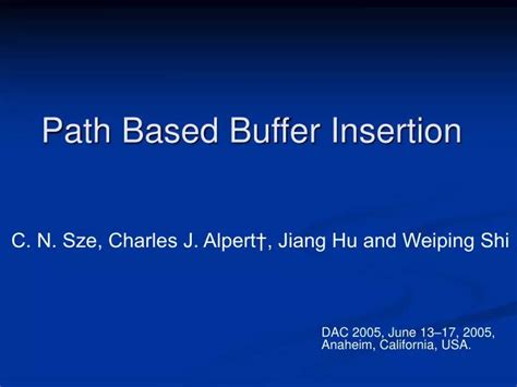 Ppt Path Based Buffer Insertion Powerpoint Presentation Free