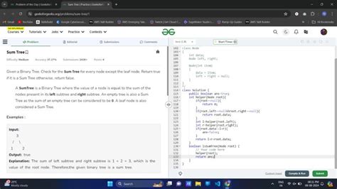 Day 15 Of Geekstreak2024 Challenge Sum Tree Sahil Kushwaha Posted On The Topic Linkedin